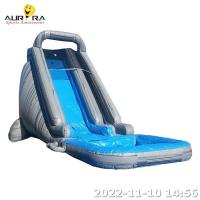 China Outdoor Bouncy Inflatable Water Slides For Pool Jumping Castles Party Rental blue for sale