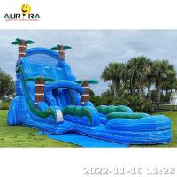 China Outdoor Bouncy Inflatable Water Slides For Pool Jumping Castles Party Rental blue for sale