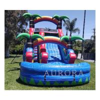 China Water Slide Inflatable Commercial With Pool Pvc Jumping Castle Water Park Slide for sale
