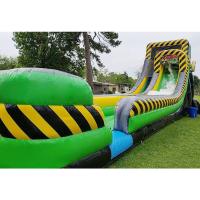 China PVC 0.55mm Outdoor Gigantic Commercial Inflatable Bounce Double Lanes Marble Blue for sale