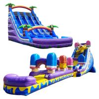 China Inflatable Water Slide Kids Bouncer Jumping Castle The Double Lane Dry Ball Backyard for sale