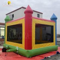 China Jumping Inflatable Bounce House With Air Blower Yellow Blue Green Red for sale