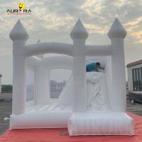 China Customized Inflatable Bouncy Castle With Slide Wedding White Bounce House for sale