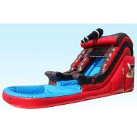 China PVC Tarpaulin Commercial Inflatable Slip And Slide With Pool Double Lane rental for sale