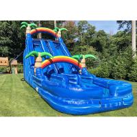 China Purple Kids Water Slide Inflatable Water Pool Play Water Games Inflatable Slide for sale