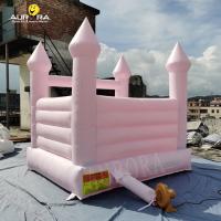 China Pastel Pink Inflatable Bounce House Inflatable Jumping Castle Custom Logo for sale