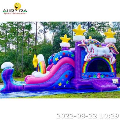 China Commercial Inflatable Bounce House For Party unicorn themed combination for sale