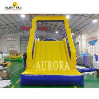 China Blue Yellow 0.55mm PVC Giant Inflatable Obstacle Course Jumping Castle Color Custom for sale