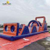 China 0.55mm PVC Outdoor Blow Up Obstacle Course Bounce House Non Toxic Bold Colors for sale