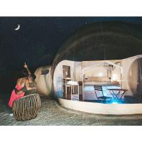 China Outdoor Camping Bubble House Inflatable Tent With Tunnel Clear Transparent Color for sale