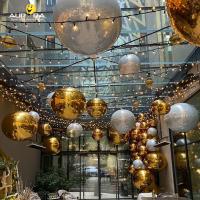 China Giant Silver Inflatable Mirror Ball PVC For Christmas Wedding Party Decor for sale