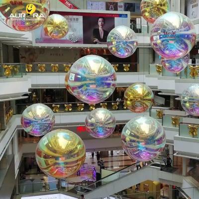 China Pink PVC Inflatable Mirror Balls Event Decoration Big Shiny Balloon 1m-5m Diameters for sale