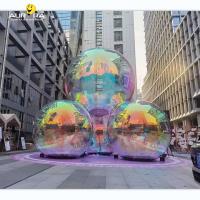 China Customized Giant Inflatable Mirror Ball PVC For Decoration Party Red Blue Yellow for sale