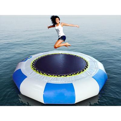 China Outdoor Floating Inflatable Water Toys Trampoline With Metal Structure And Spring for sale