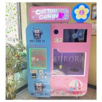 China Colourful Fairy Floss Cotton Candy Vending Machine Customizable Payment for sale