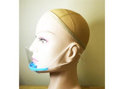 China Blue PET Clear Transparent Plastic Anti Fog Mouth Shield Clear Mouth Visor for sale