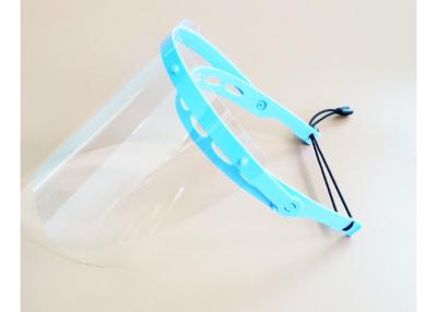 China Fda Approved Blue Pet Plastic Face Shield With Adjustable Headband For Exercising for sale