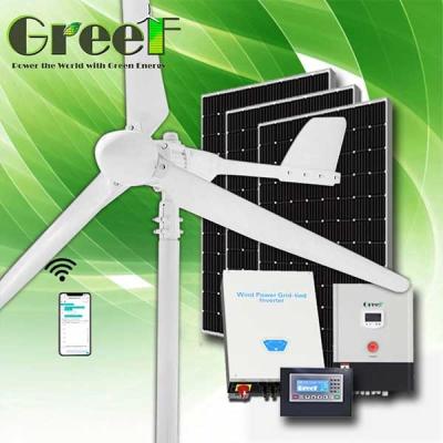 China Low Noise Off Grid Hybrid Solar Wind Turbine Power System 10KW for sale