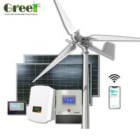 China Roof Solar Hybrid Grid Tie Industrial Pitch Control Wind Turbine 5KW for sale