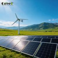China Ground Mounting Hybrid Wind Solar System with Net Metering IP66 Protection and Lifepo4 Battery for Large Scale Energy Solutions for sale