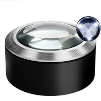 China Amazon 5X Cylinder LED Desktop Magnifier Paperweight Magnifying Glass For Reading for sale