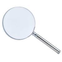 China Metal 75mm 3 Times Portable Metal Handle Reading Glasses Handheld Magnifying Glass for sale