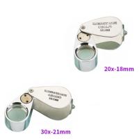 China Portable 20X21mm LED Diamond Magnifying Glass with Light Handheld Jewelry Loupe Screen Magnifier for sale