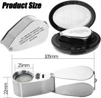 China Pocket Folding  With LED UV Light 10X Metal Illuminated Jewelry Magnifying Glass for sale