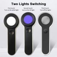 China High Quality Wholesale Custom LED UV Lighted Handheld 10X Magnification Handheld Jewelry Loupes for sale
