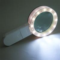 China 10x Light Handheld Large Magnifier Lens Magnifying Glass with Stand for Inspection for sale