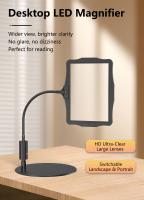 China Desktop Magnifier with Infinity Dimming LED Lights 360° Rotation for Reading and Inspection for sale