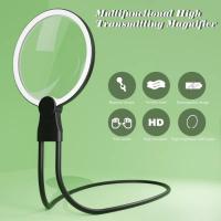 China 3-in-1 LED Magnifier with Rechargeable LED Light and 130mm Lens for Handheld Desktop and Neck Use for sale