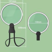 China 3-in-1 LED Magnifier with Rechargeable LED Light and 130mm Lens for Handheld Desktop and Neck Use for sale