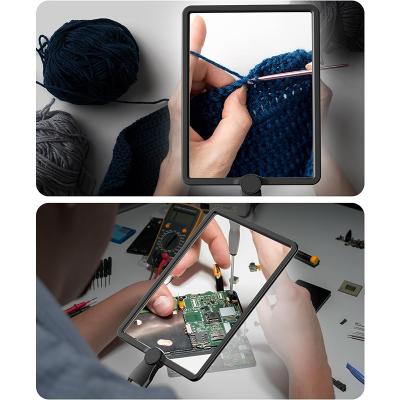 China 3-in-1 LED Magnifier with 240mm*170mm Lens, Rechargeable Design, and Magnetic Detachable Lens for Hands-Free Use for sale