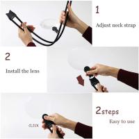 China 3-in-1 Neck-Hanging Magnifying Glass with PMMA Lens for Hands-Free Reading and Crafting for sale