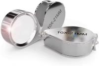 China 10X Magnification Jewelers' Loupe with Foldable Design and Durable Metal Construction for Jewelry Inspection for sale