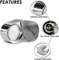 China 10X Magnification Jewelers' Loupe with Foldable Design and Durable Metal Construction for Jewelry Inspection for sale