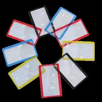 China Slim PVC Pocket Credit Card Size Transparent Magnifying Glass with Magnification Lens Made of Plastic for sale