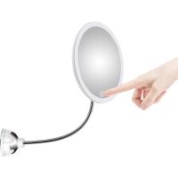 China Super Suction 360 Degree Rotation LED Light Ring Long-Lasting 1x-10x Magnification Bathroom Makeup Mirror for sale
