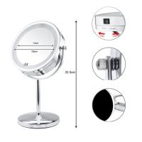 China Adjustable Magnification Vanity Mirror Magnifying LED Lighted Makeup Mirror with Suction Cup,bathroom Flexible Gooseneck 10X for sale