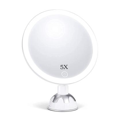China Beauty Beautiful Bathroom Vanity Led Light Magnifying Makeup Mirror With Suction Cup for sale