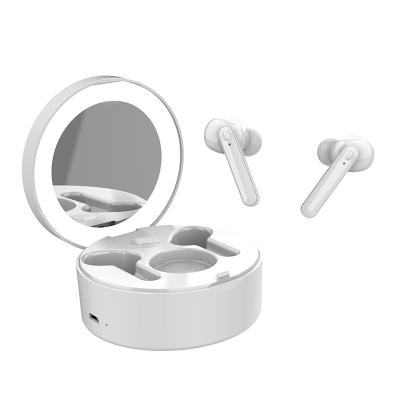 China Makeup Mirror True Wireless Stereo Earbuds Mobile Holder Wireless Headset With Microphone and Makeup Mirror and Mobile Holder for sale