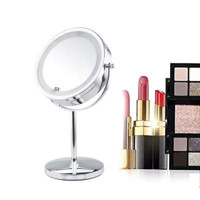 China 360 Degree Rotation Non-Slip Table with 1x/3x/5x Magnification and LED Lighting Personalized Bathroom Makeup Mirror for sale