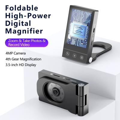 China 500X HD Portable Digital Magnifier with Dual-Light Intelligent Adaptation HD Wide-Angle View and Four-Step Precision Zoom for sale