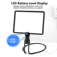 China Horizontal Square LED Magnifier with Stepless Dimming, Battery Display, and Magnetic Detachable Lens for Hands-Free Use for sale