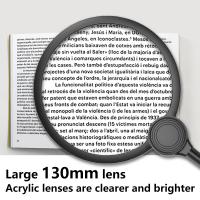 China 130mm Diameter Lens Aluminum Metal Reading Hobby Crafts Beauty LED Magnifying Glass Table Professional Wholesale Magnifier for sale