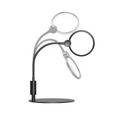 China Detachable 3X+6X Illuminated Screen Magnifier Desk Lamp with Acrylic Lens for Reading for sale