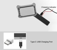 China White Black 2.5X K9 Lens Screen Magnifier LED Illuminated Handheld Transparent for Reading for sale