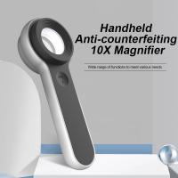 China Handheld Magnifier with 10X Magnification LED UV Light and K9 Optical Lens for Reading and Inspection for sale