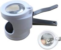 China 3.5X Magnification LED Pocket Magnifier with K9 Lens and Integrated Nail Clipper for Precision Manicure for sale